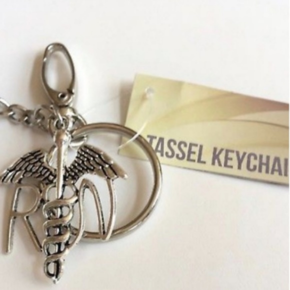 Accessories | Rn Caduceus Nursing Keychain Purse Charm Tassel | Poshmark